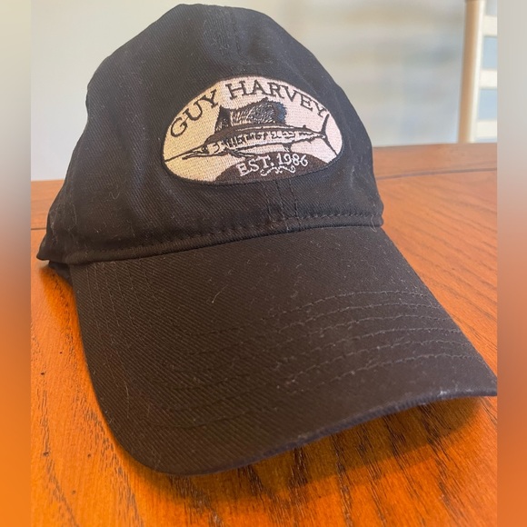 Accessories | Guy Harvey Black Fishing Baseball Cap Adjustable Hat ...